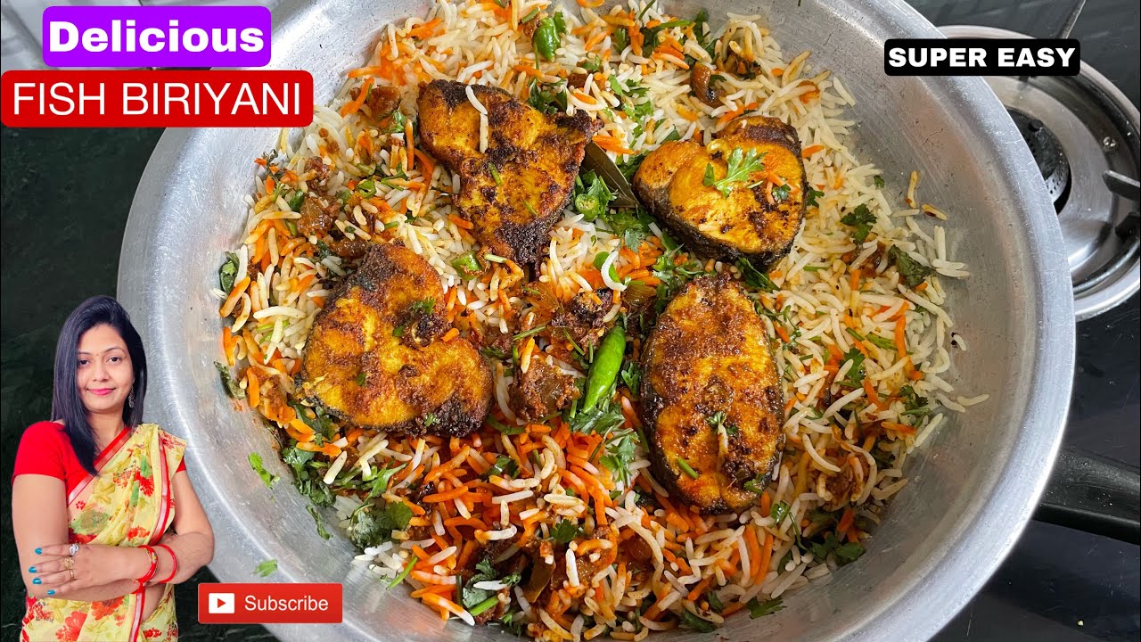 FISH BIRYANI RECIPE || DELICIOUS FRIED FISH BIRYANI || VERY EASY FISH ...