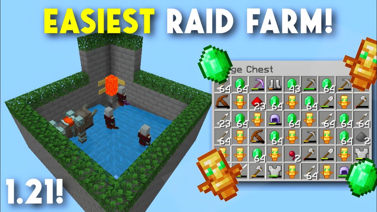 FASTEST RAID FARM in Minecraft PE 1.21! ⚡ (Unlimited XP & Totems) 🚀 ...