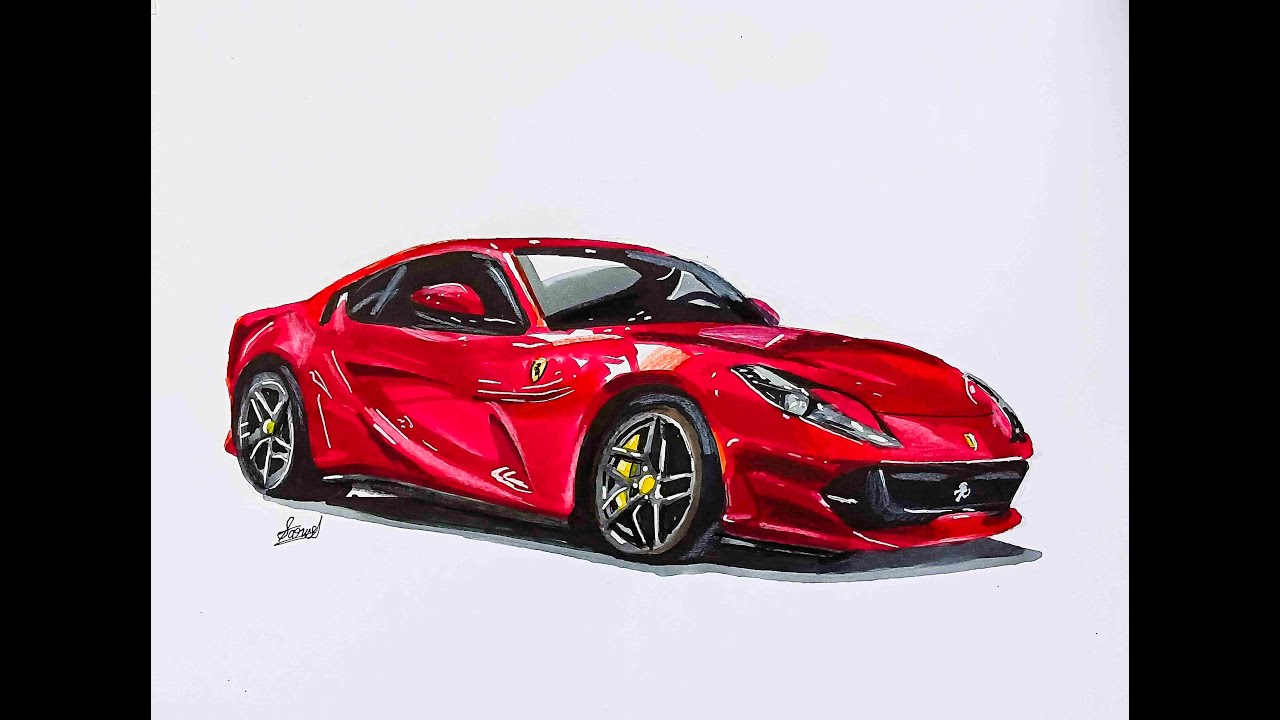 Ferrari Superfast drawing : ART2011 - YouTube
