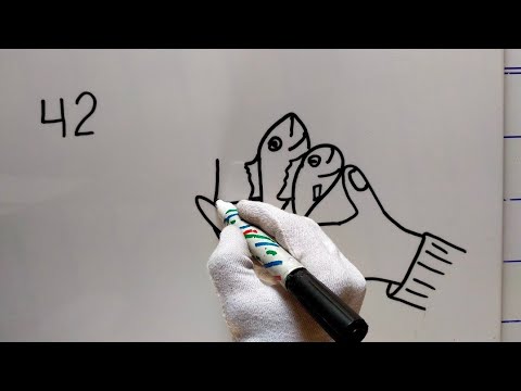 How to draw pictures using number 42 || easy drawing picture number ...