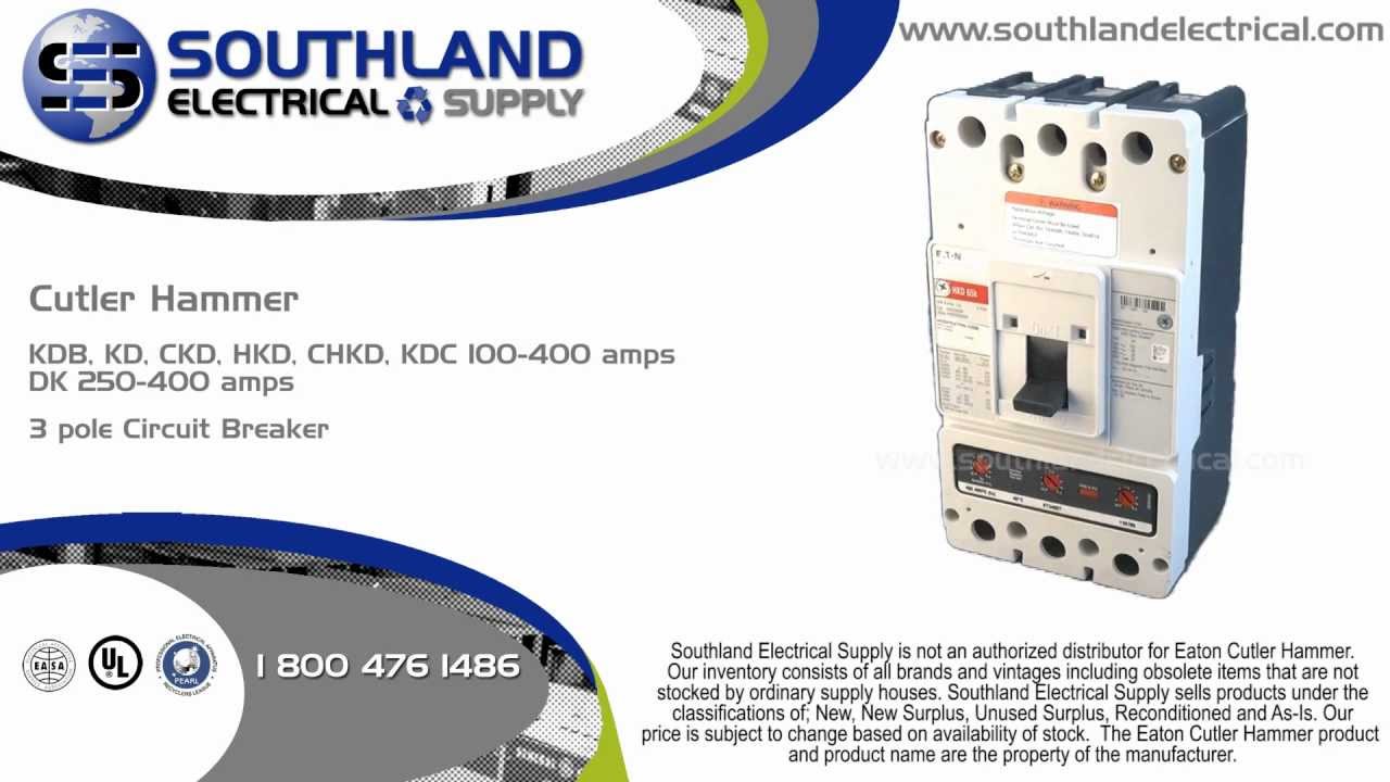 Eaton Cutler Hammer KD3400, 400 Amp, 600 Volt, 3 Pole Circuit Breaker ...