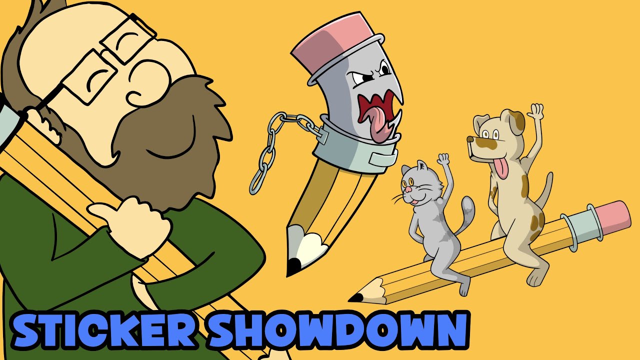 Sticker Showdown: Pencil Pals vs. WRITE HARD | Drawing the Sticker of ...