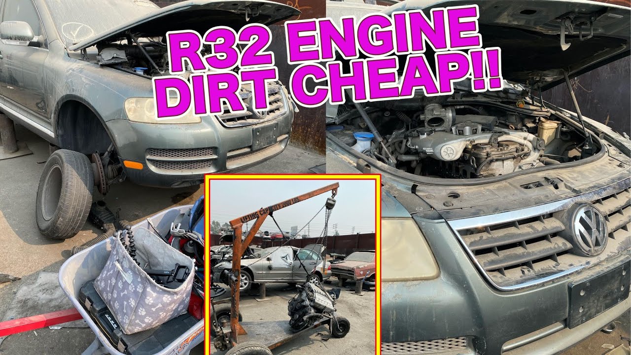CHEAP VW R32 VR6 ENGINE HUNTING !!!!! | JUNK YARD DIVING | - YouTube