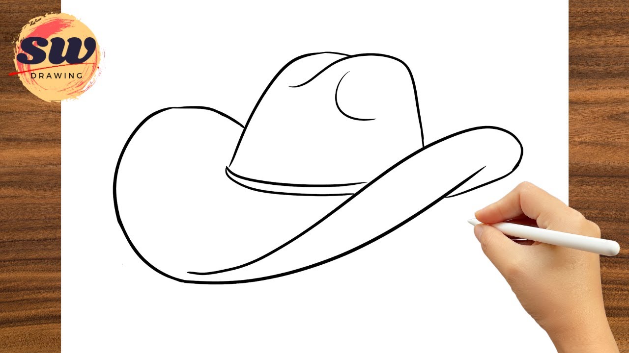 How to Draw Cowboy Hat - YouTube