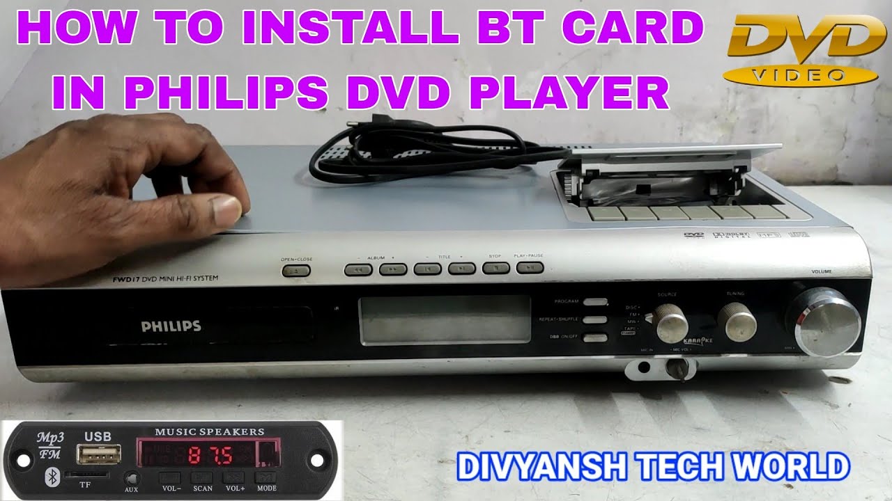 how to install bt card philips dvd - YouTube