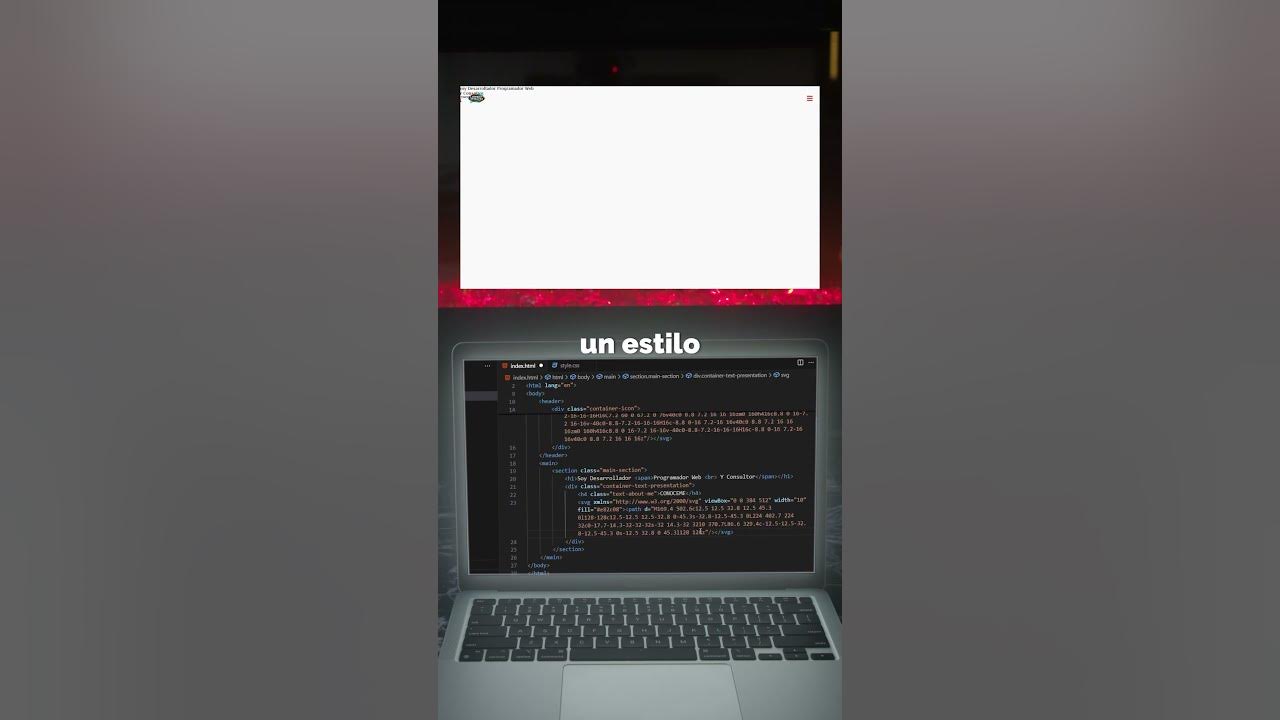 Crea tu portafolio web con HTML y CSS | Creando el inicio de tu portafolio. #desarrolloweb #html ...