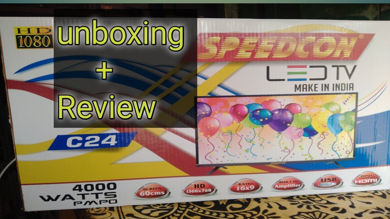 Speedcon 24 inch LED TV unboxing - YouTube