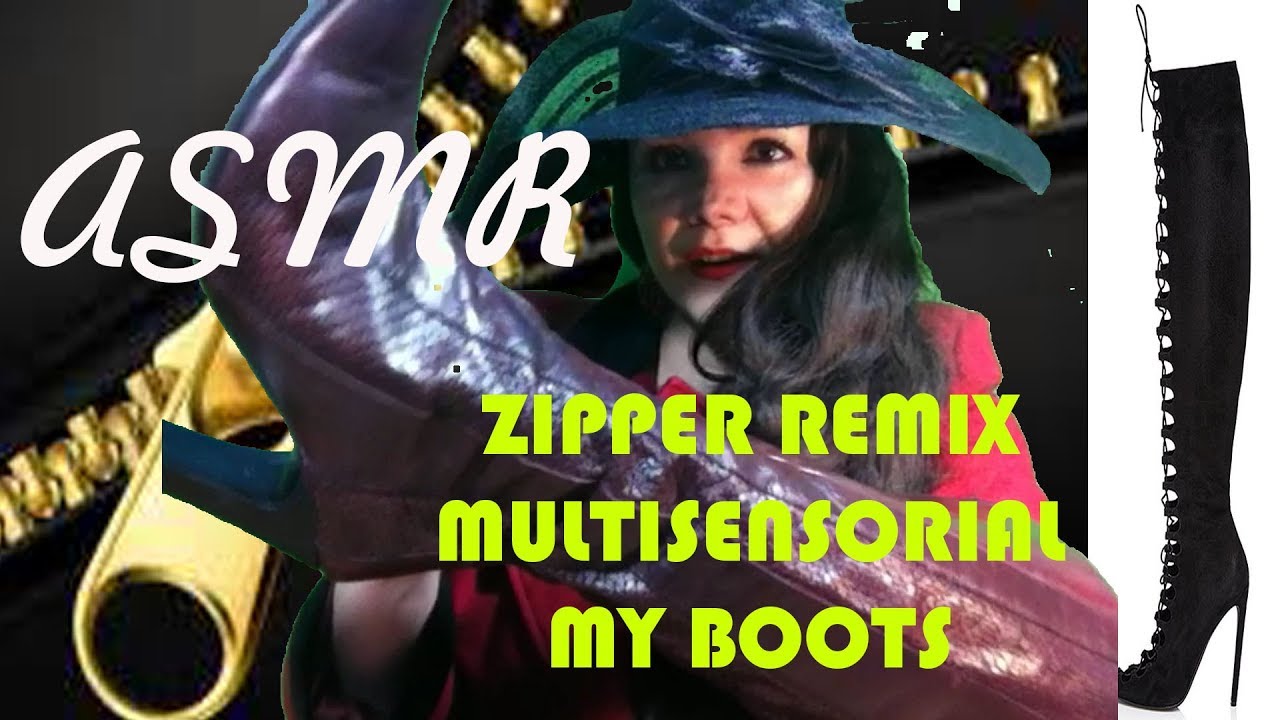 👣👠👒ASMR LAYERED 👒ZIPPER AND LEATHER RUBBING SOUND. WOMEN´S HIGH HEEL ...
