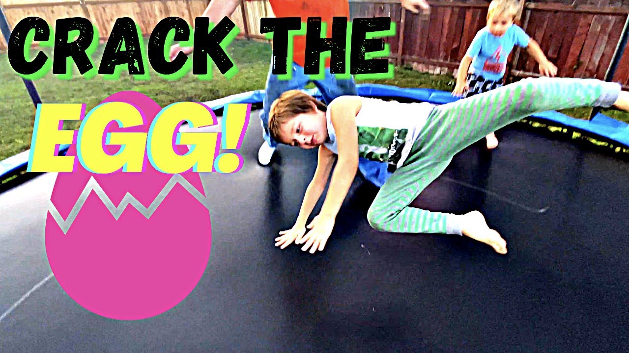 Fun Trampoline Games | KIDS PLAYING CRACK THE EGG ON A TRAMPOLINE - YouTube