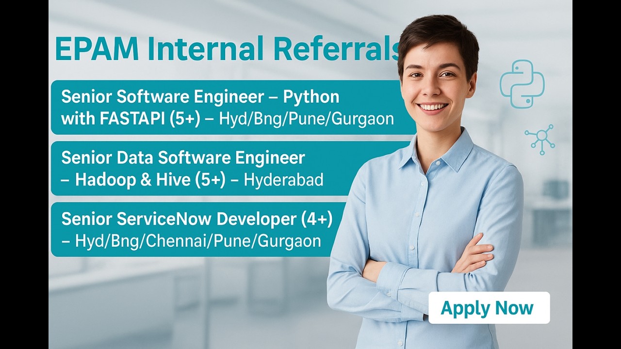 EPAM is Hiring! Refer a Friend for Python, Hadoop & ServiceNow Roles ...