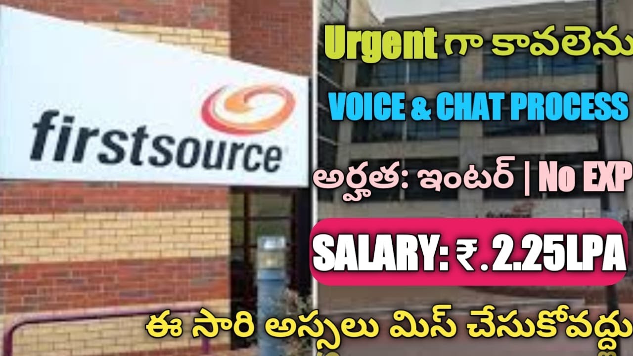 First source Recruitment 2023 | Work From Office Jobs In Telugu| Jobs ...