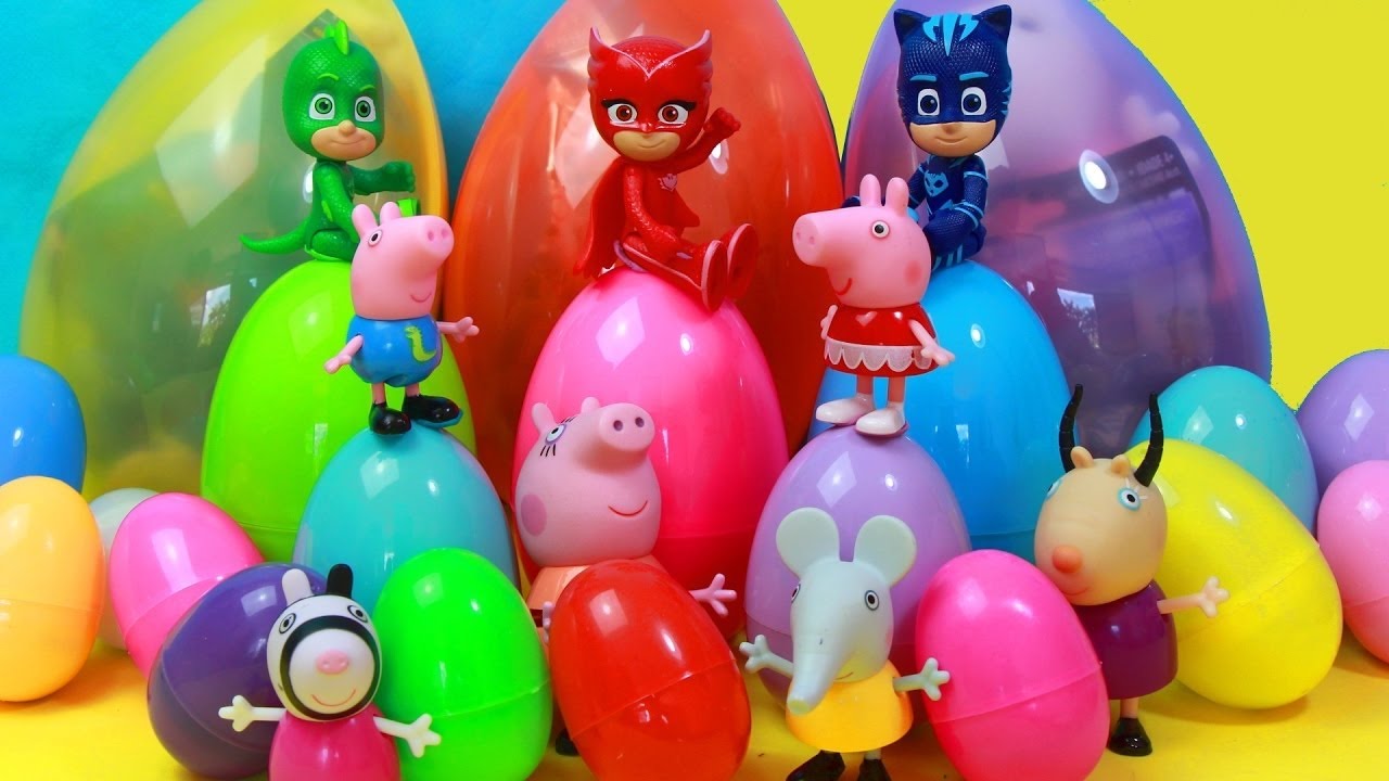 PJ Masks Toys Surprise Eggs Peppa Pig Learning Colors Gecko Catboy ...