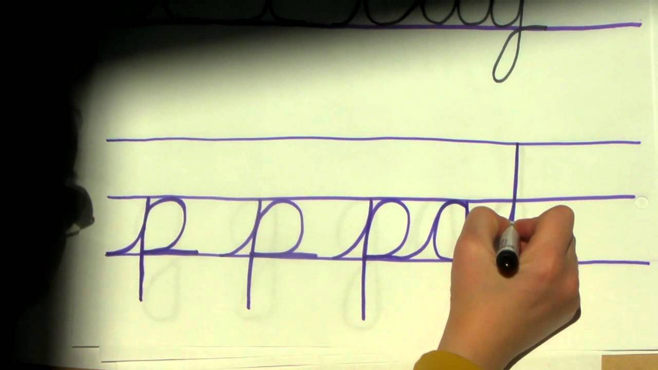 Cursive Lesson -lowercase p, February 8, 2012 Part II - YouTube