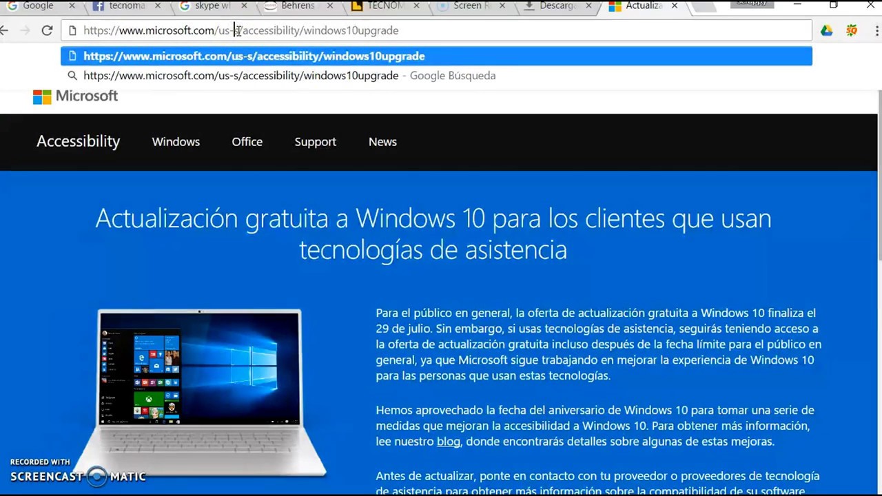 como bajar y obtener windows 10 de forma gratuita y legal - YouTube