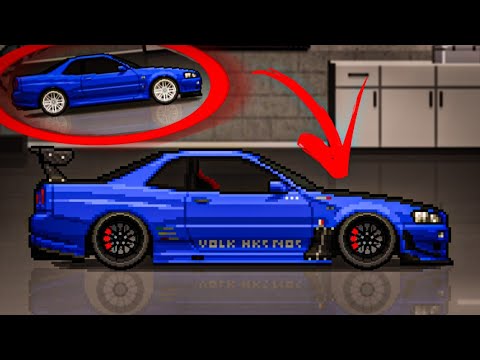 Pixel Car Racer - SKYLINE GTR R34 STREET BUILD ( Custom Livery ) - YouTube