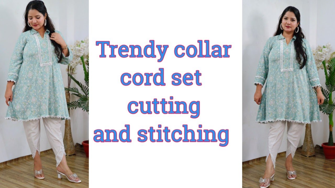 Trendy collar cord set shirt cutting and stitching. - YouTube