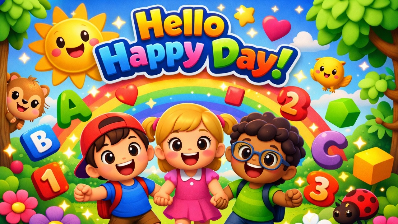 🌞 Hello Happy Day! 🎨📚 Fun Learning for Kids 🧒👧 - YouTube