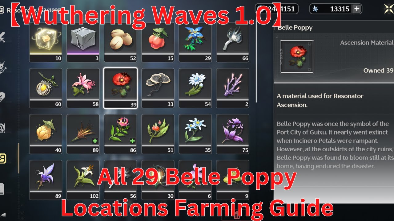 Ascension Materials All 29 Belle Poppy Locations Farming Guide ...
