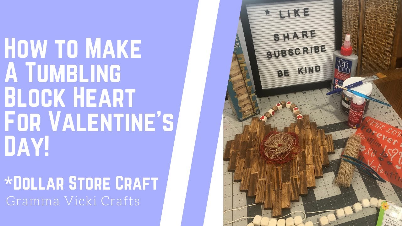 How To Make A Tumbling Block Heart | Valentine's Day Craft - YouTube