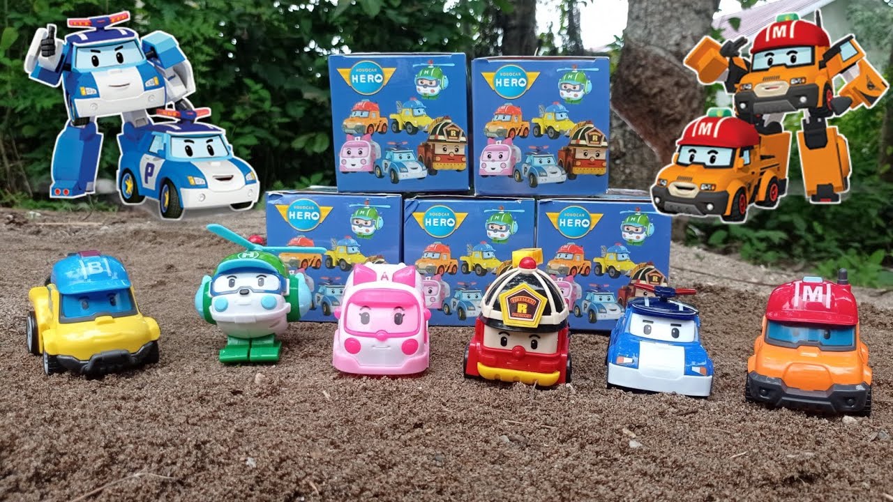 UNBOXING Robocar Poli, Roy, Helly, Mark, Bucky, Amber, Poli, Toys ...