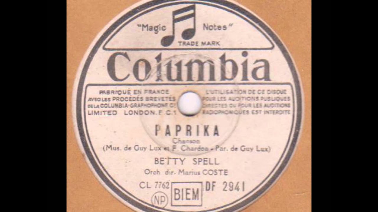 Betty Spell " Paprika " 1941 - YouTube Music
