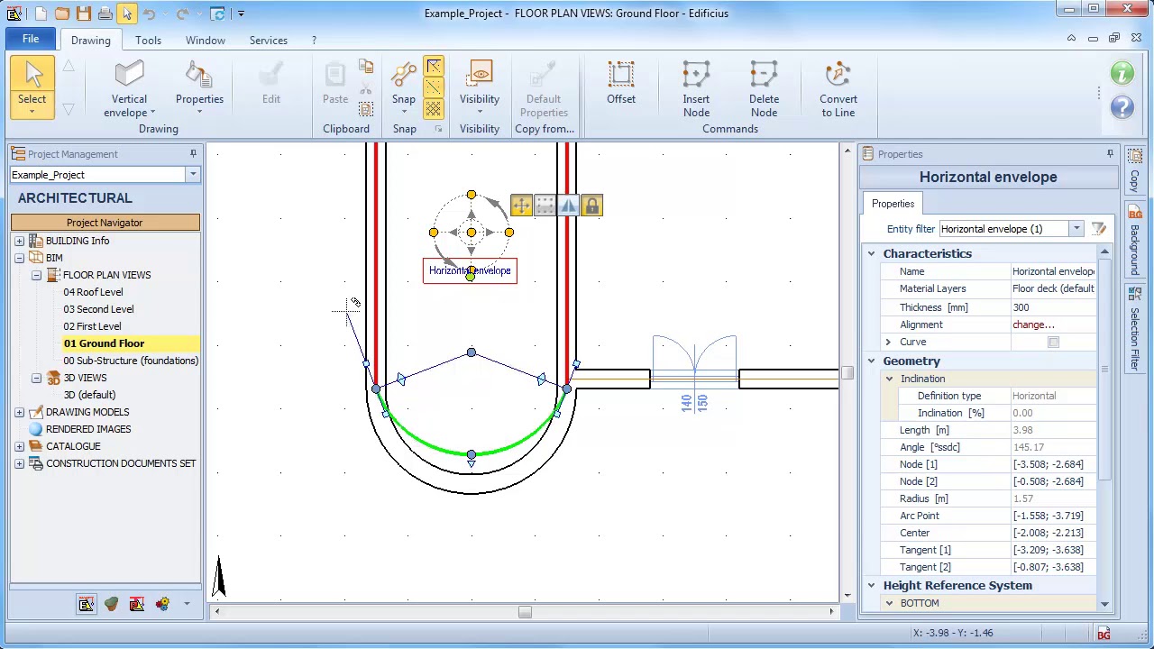 Tutorial de Edificius - Tramo curvo de la Envolvente Horizontal - ACCA software - YouTube