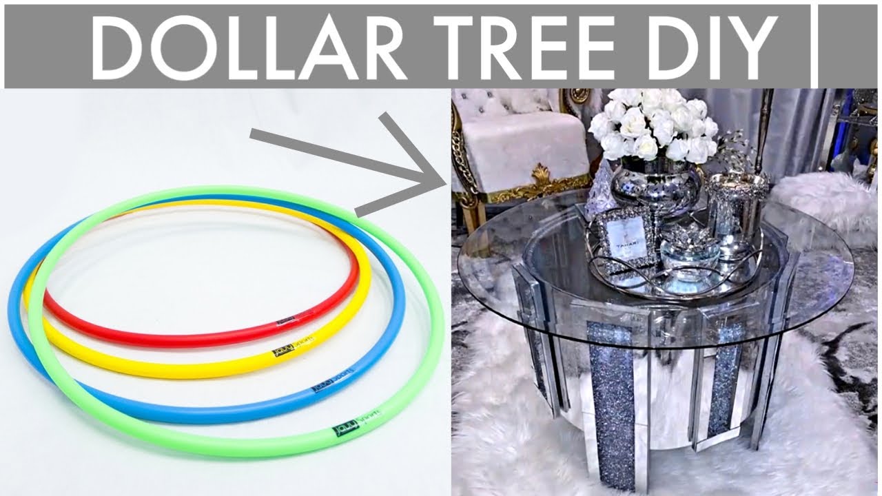 NEW DOLLAR TREE HOOPS Stapled Round FOR THIS Glam Living Room IDEA ...