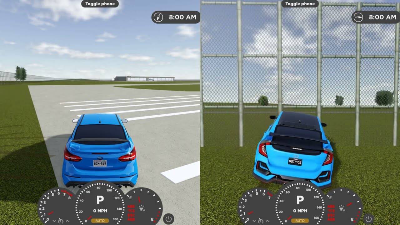 Roblox Greenville Ford Focus SEDAN (RS) vs Honda Civic (Type-R Limited ...