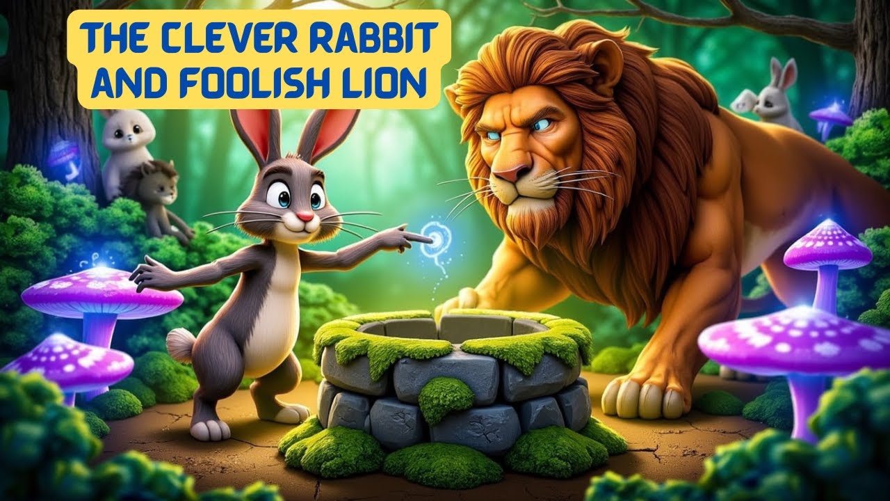 The clever rabbit and foolish lion story in english | Panchatantra tale ...