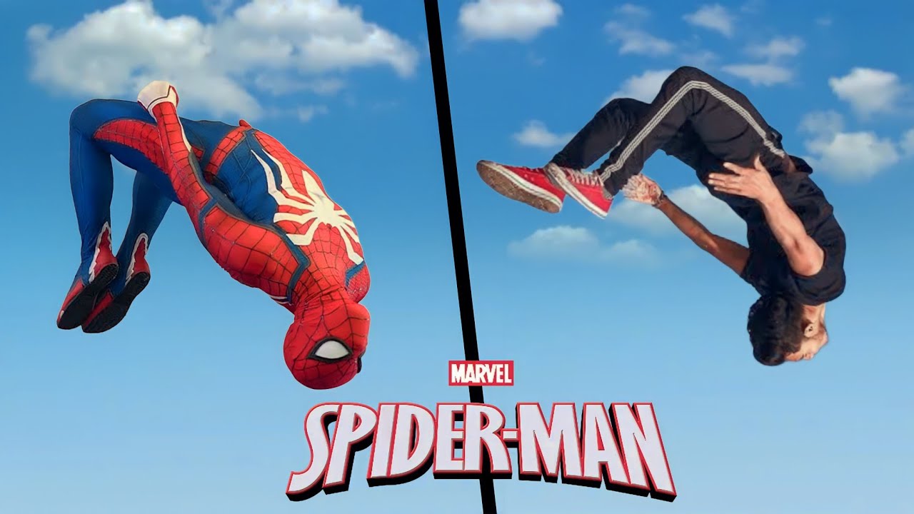 Trying Stunt From Spider-Man 2 IN REAL LIFE, (PS5 Parkour) - YouTube