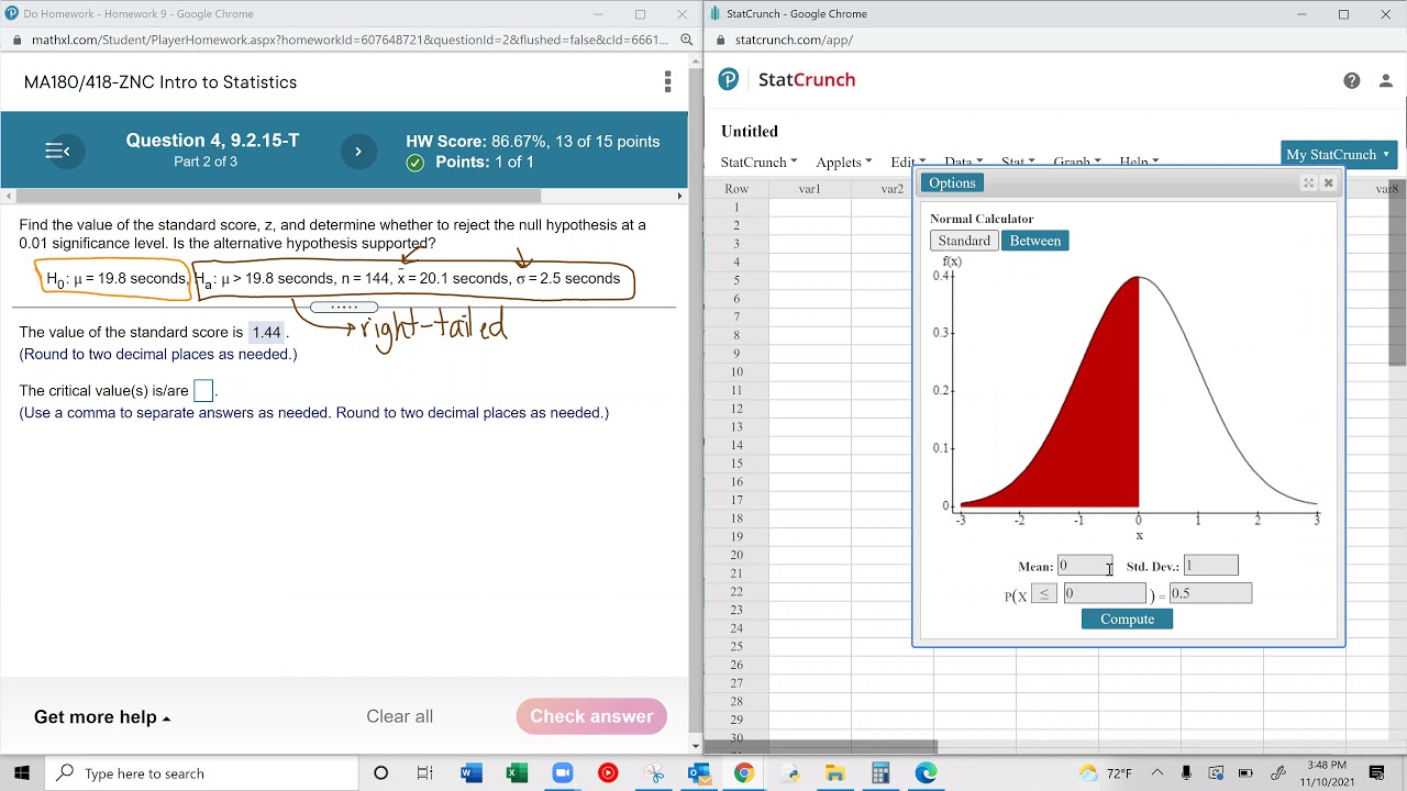 Critical Values Using StatCrunch - Right Tailed Test - YouTube