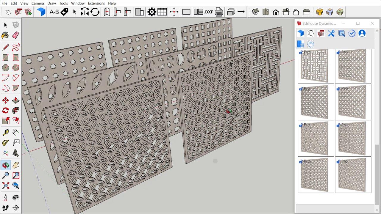 Cutting decorative panels Sketchup Models can be customized in size ...