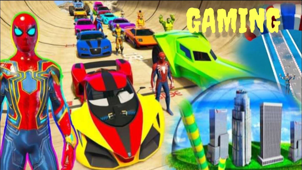 Spider man car ramp video| Spider man car racing video| Spider man vs ...