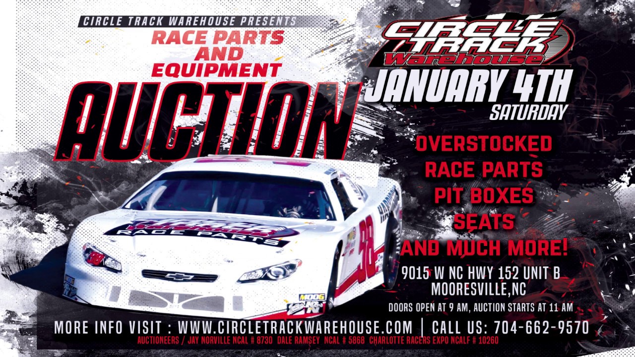 Circle Track Warehouse Race Parts Auction Jan 4th 2020 - YouTube