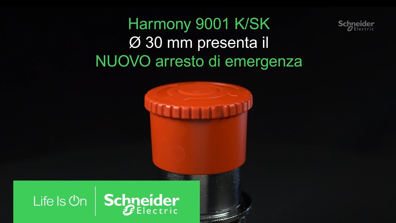 Pulsante a fungo arresto di emergenza 9001 diam.30mm | Schneider ...
