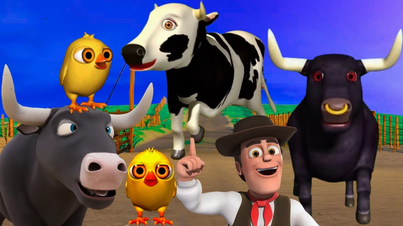 El Pollito Pío 3d - El Toro y Tractor - Canciones de la Granja de Zenón ...