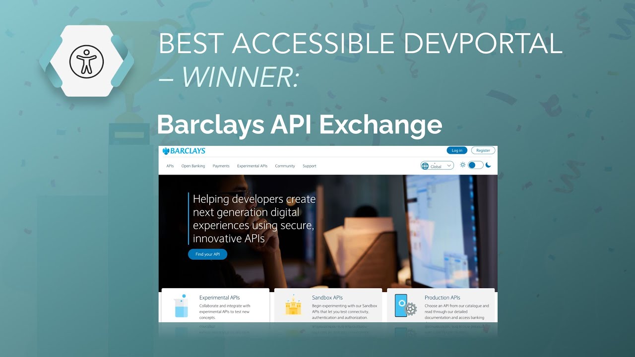 Devportal Awards 2021 | Best Accessible DevPortal | Barclays API ...