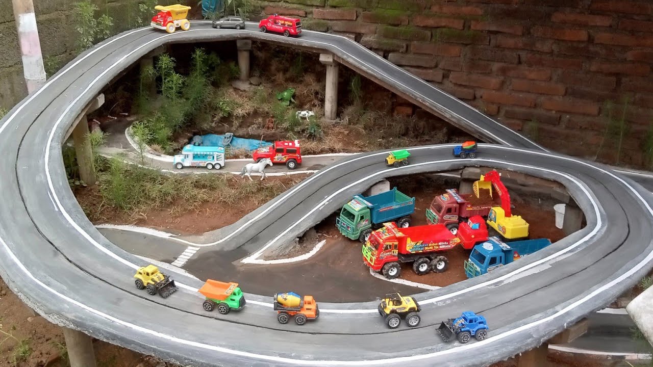 diy membuat miniatur, miniatur jalan, miniatur kolam, dengan mobil ...