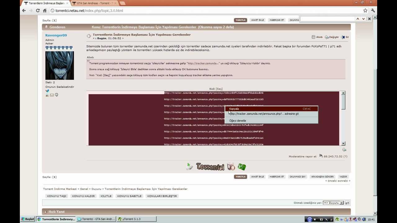 Torrentci.netau.net - Zamunda Tracker Ekleme - Torrent Başlat ve ...