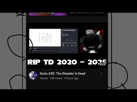 Rest in peace . . . Sonic.exe TD . . . 🕊️ - YouTube