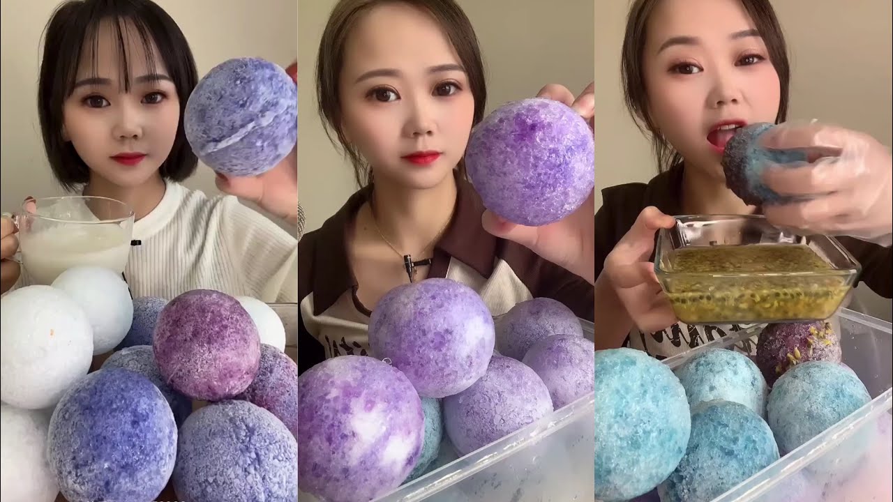 ASMR SNOWBALL ICE EATING | SOFT CHEWY SOUNDS | Mukbang Satisfying - YouTube