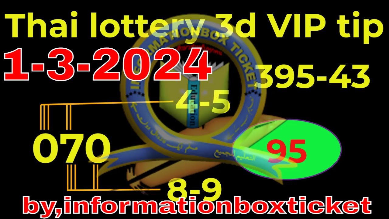 Thai lottery 3d VIP tip 1-3-2024. By, InformationBoxTicket - YouTube