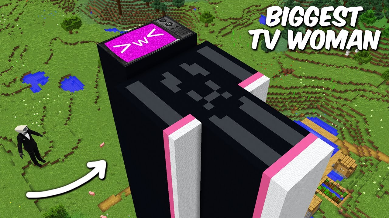 The biggest TV woman base in Minecraft! Secret base inside her? - YouTube