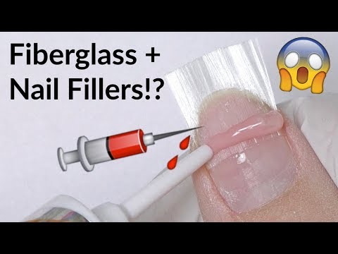 Hard Gel + Fiberglass Nails Extensions with Gel Nail Fillers
