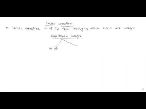 Number Theory || Lecture 7 || Solution of Linear Equation in Integers || - YouTube