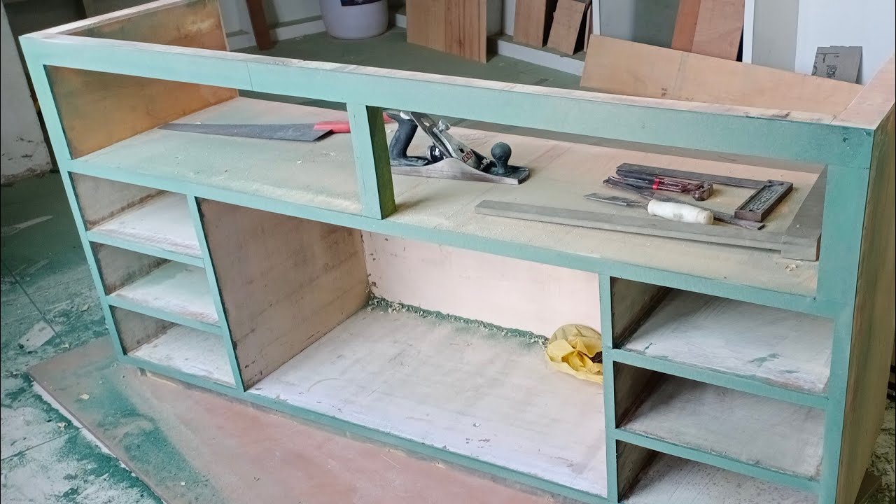 How To Modify Counter| How To Making Wooden Glass Shop Counter - YouTube
