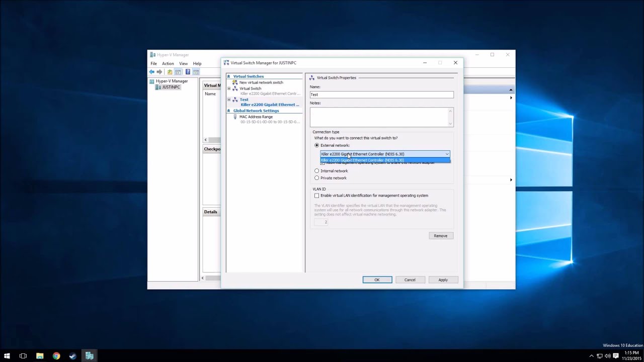 Setting up HyperV in Windows 10 Tutorial - YouTube