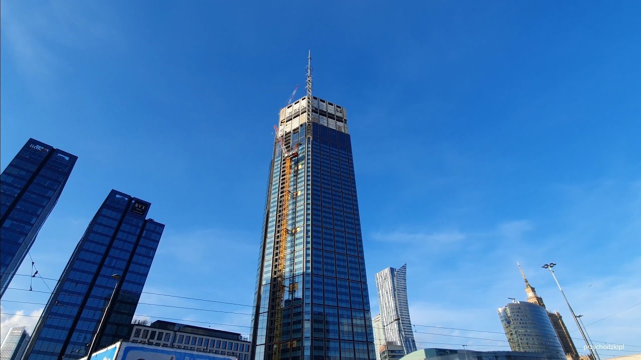 Warszawa / Warsaw Varso Tower i iglica z Al. Jerozolimskich / Varso ...
