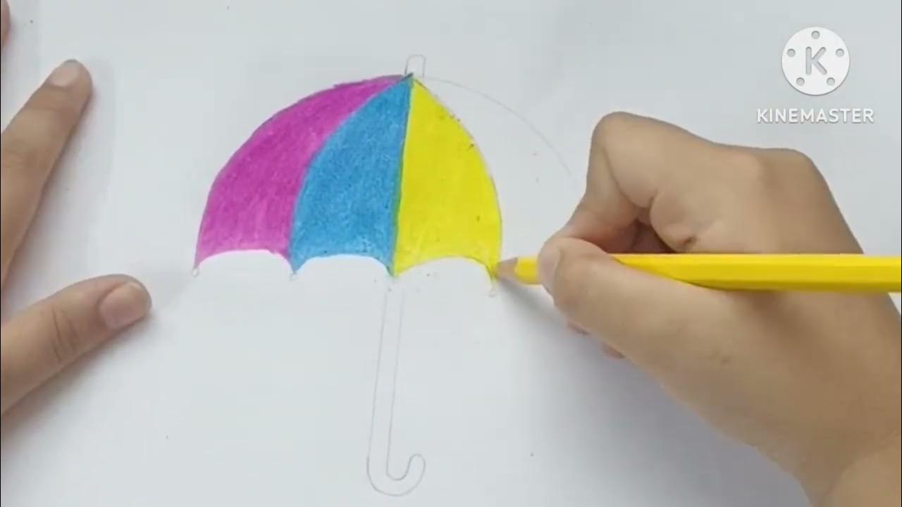How to draw an easy umbrella | an umbrella drawing & colour | easy ...