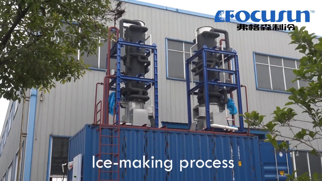 Focusun Tube Ice machine(15 tons/day)+semi-automatic ice packer+rake ...